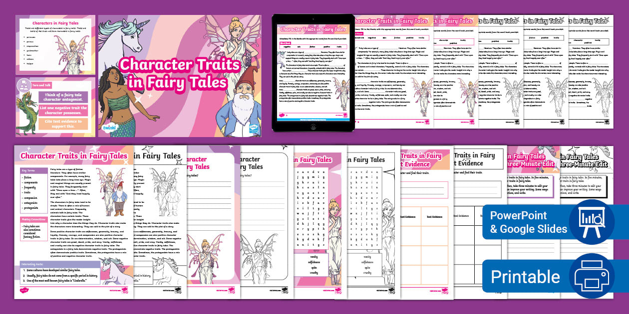 Fairy Tale Character Traits Resource Pack | Twinkl USA