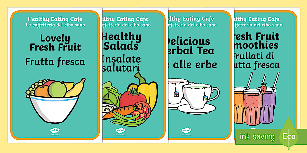 Healthy Eating Cafe Role Play Display Posters English/Italian - Healthy ...