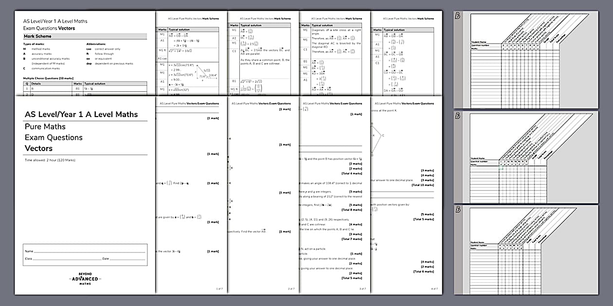 👉 Vectors: Exam Style Questions (teacher made) - Twinkl