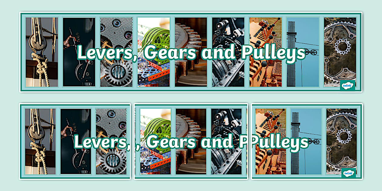 Levers, Gears and Pulleys Photo Display Banner - Twinkl