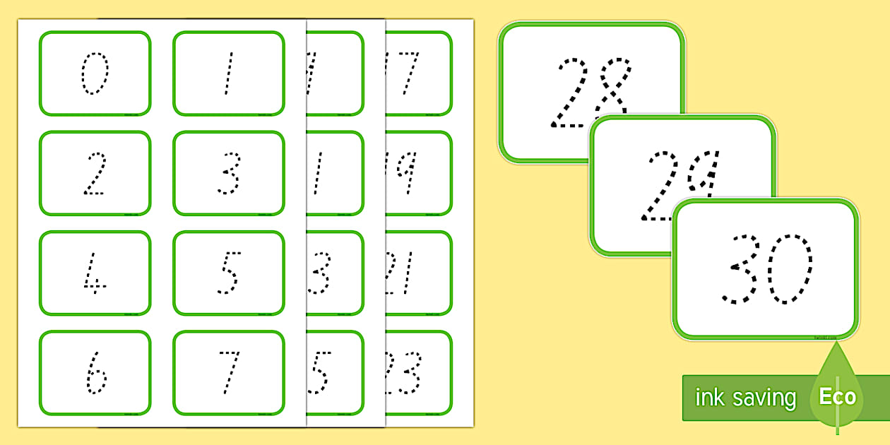 Digit Dot (0-30) Number Cards (teacher made) - Twinkl