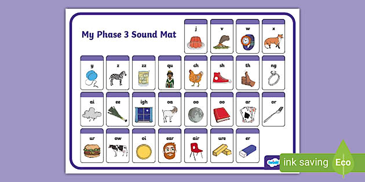 Phase 3 Sound Mat - Phase 3 Phonics - Twinkl Resources