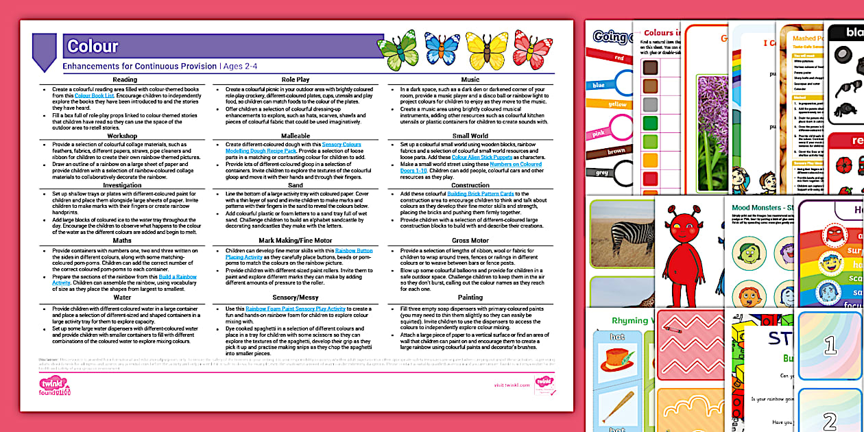 EYFS Colour Continuous Provision Planning Resource Pack 2-4