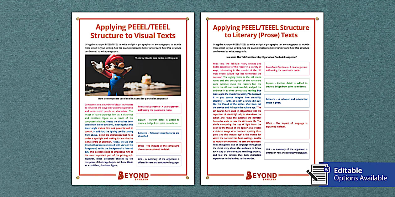 Applying TEEEL/PEEEL Structure Poster (teacher made)