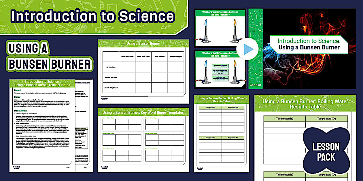 Introduction to Science: Using a Bunsen Burner Lesson Pack