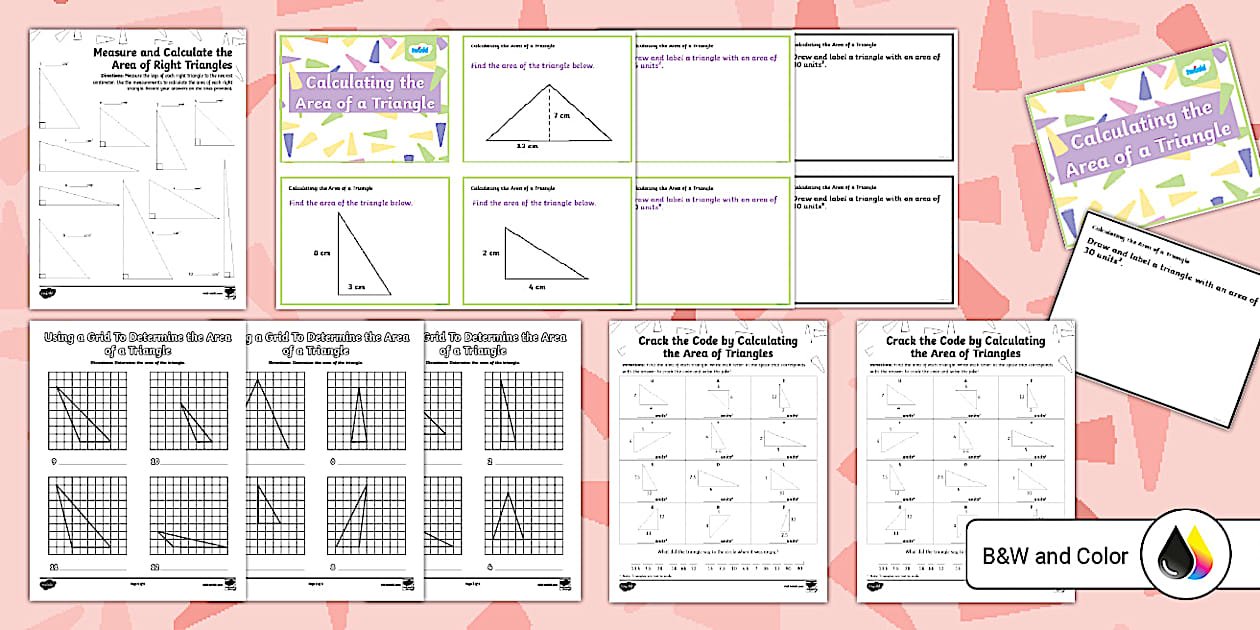 Sixth Grade Calculating the Area of Triangles Activity Pack