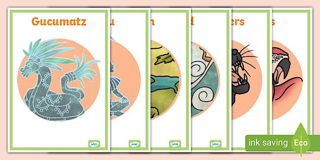 Cursive Maya Civilisation Creation Story Display Posters