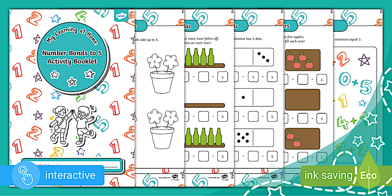 Learning at Home: Number Bonds to 5 Activity Booklet