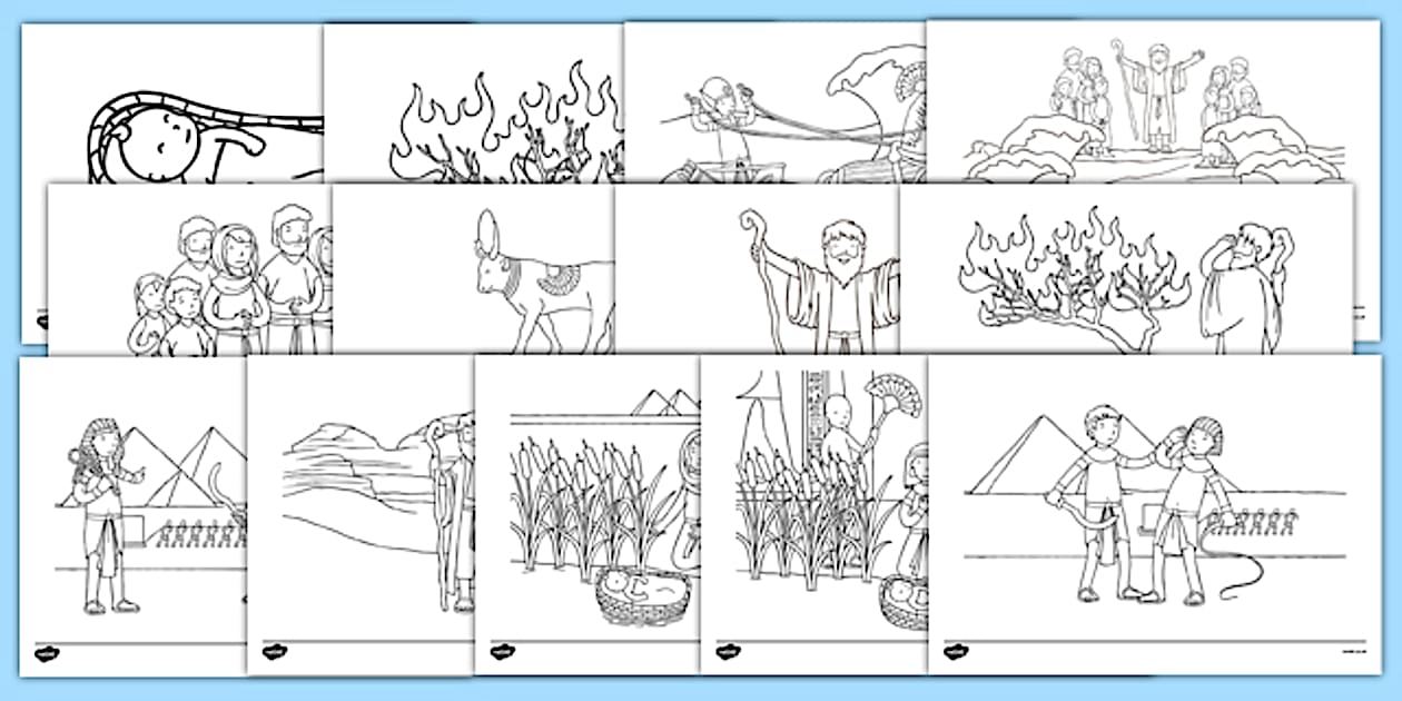 Moses Story Colouring Sheets (nauczyciel wykonał) - Twinkl