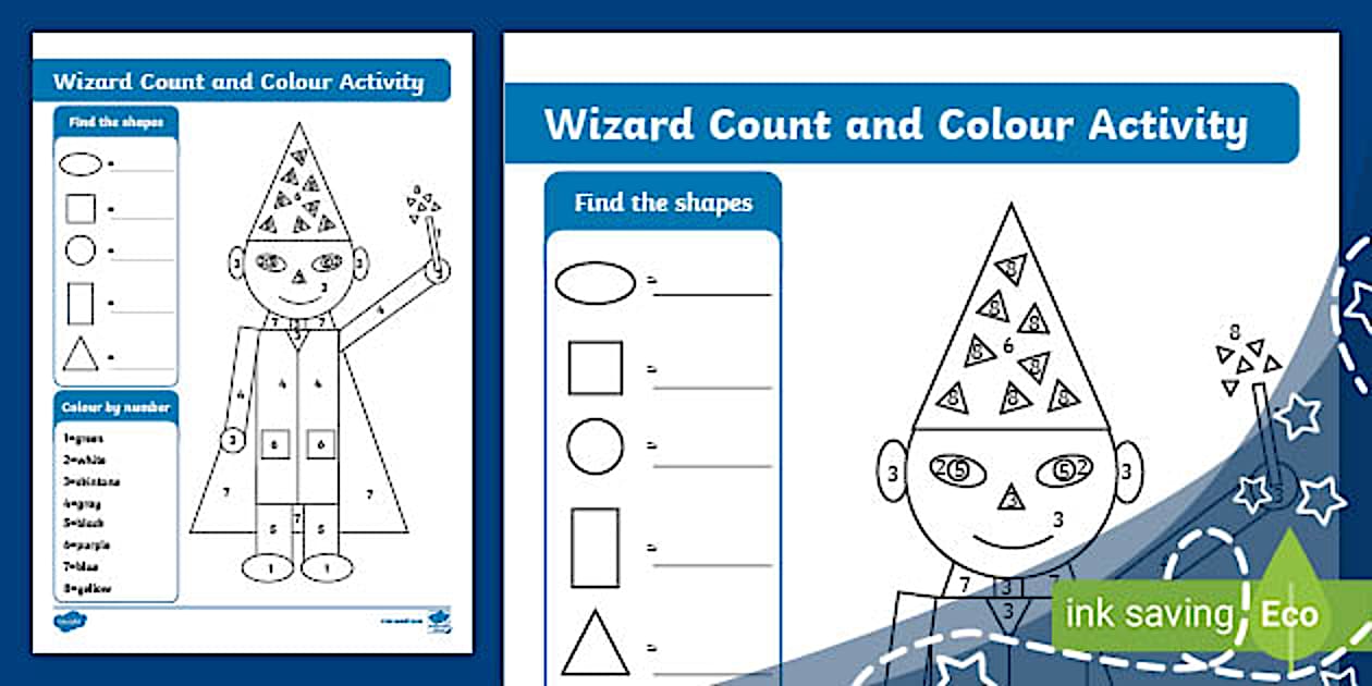 Wizard Count and Colour by Number (teacher made) - Twinkl