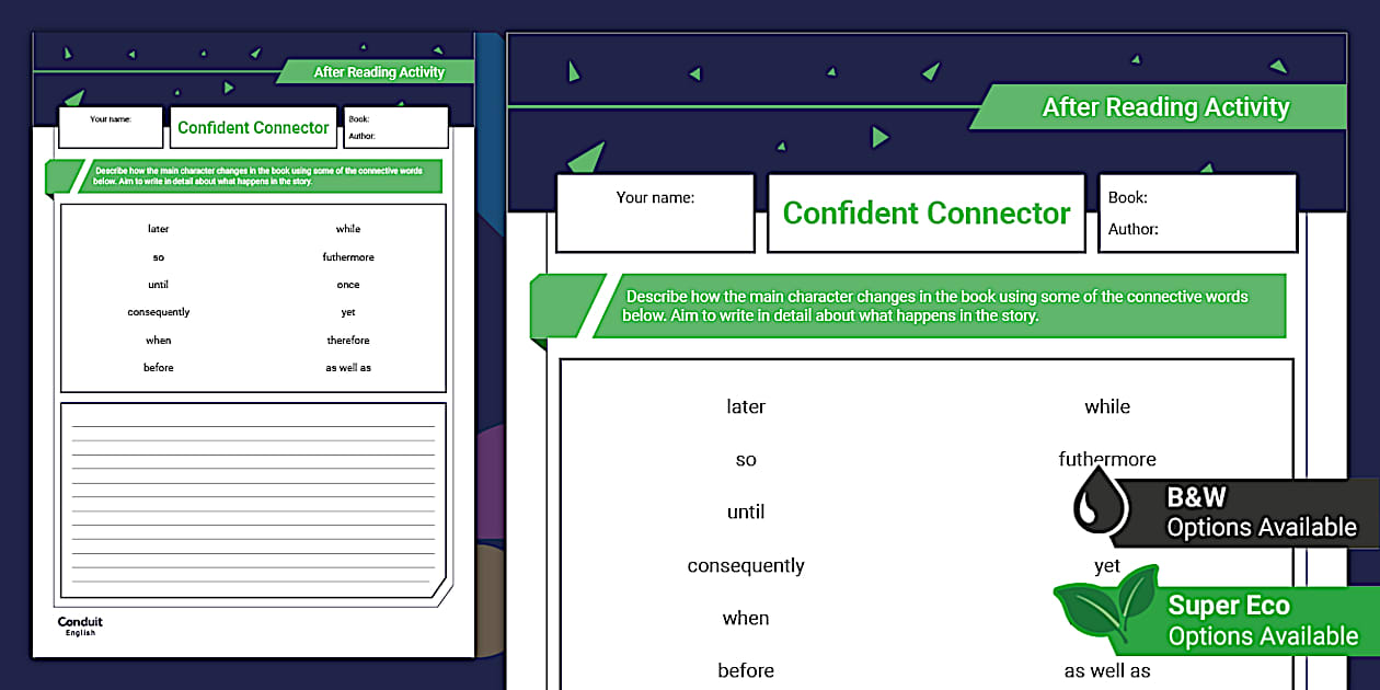 'Confident Connector' After Reading Activity (teacher made)