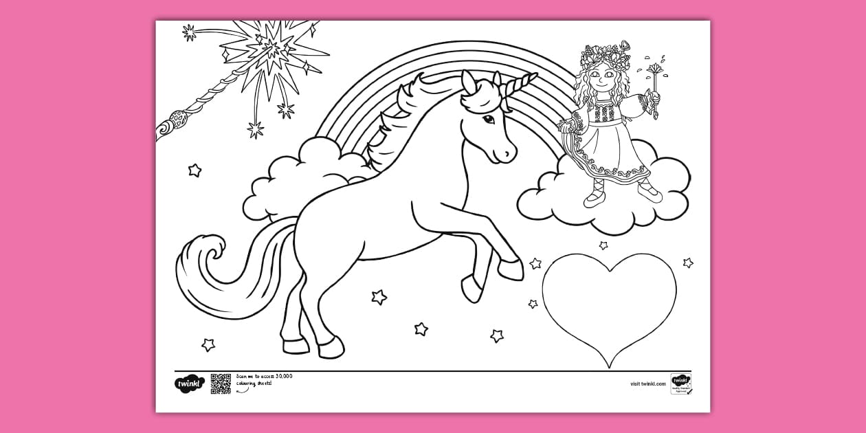 Magical Unicorn Rainbow Colouring Sheet (teacher made)