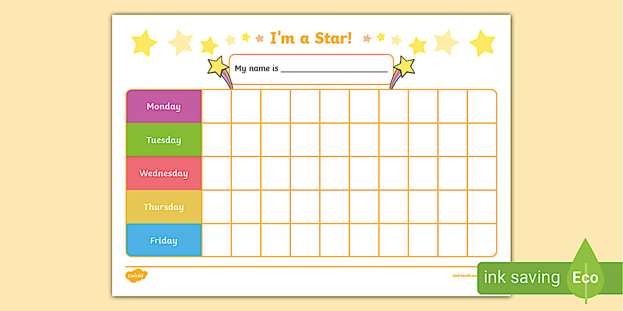 I'm a Star! Reward Chart, Star Reward Chart (teacher made)