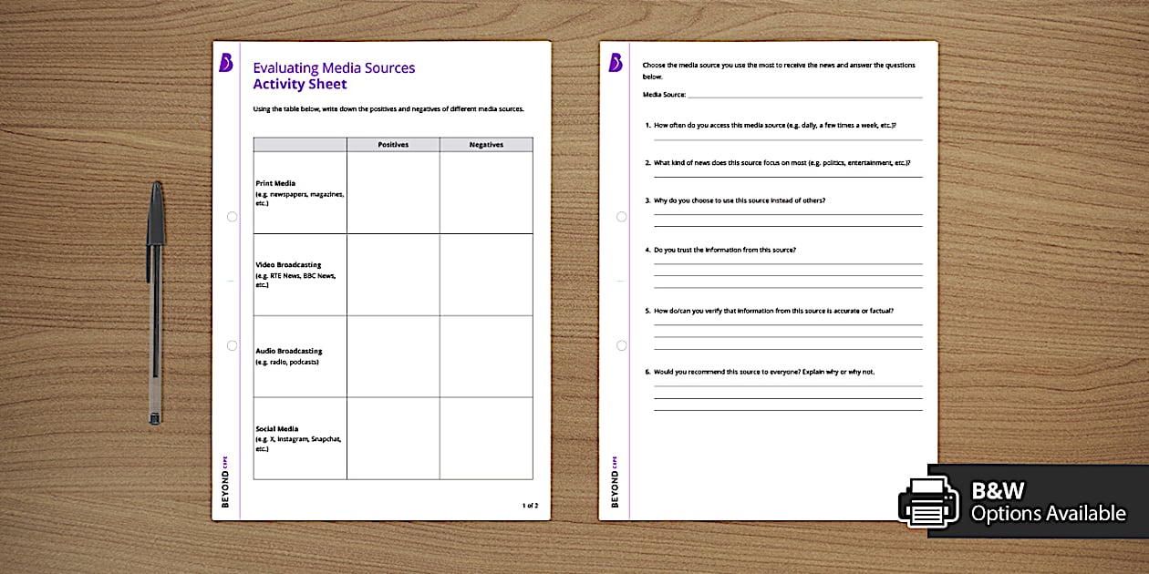 Evaluating Media Sources Activity (Teacher-Made) - Twinkl