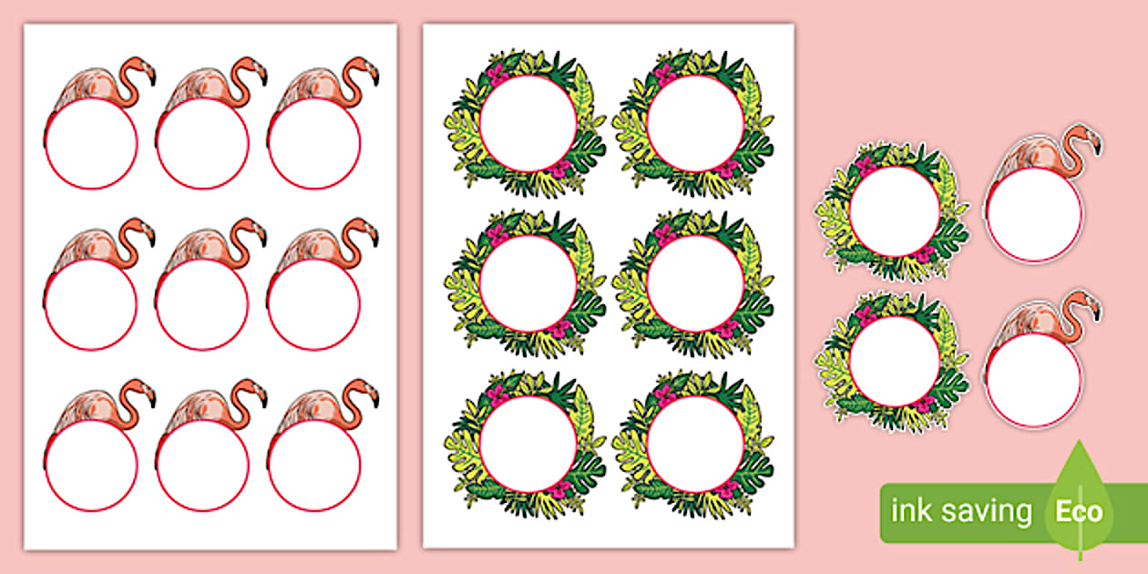 Tropical Flamingo Face Cut-Outs (teacher made) - Twinkl