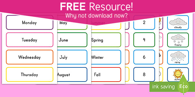 FREE Daily Calendar and Weather Chart (teacher made)