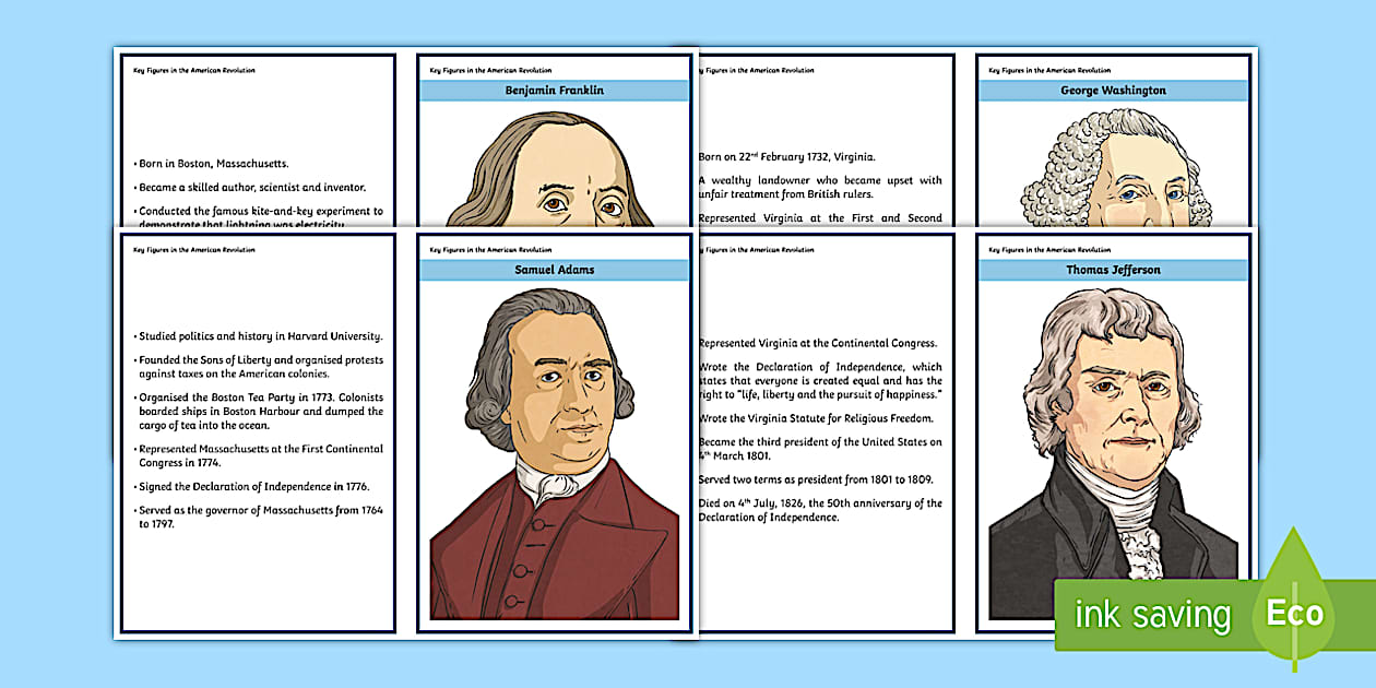 Key Figures in the American Revolution Matching Cards