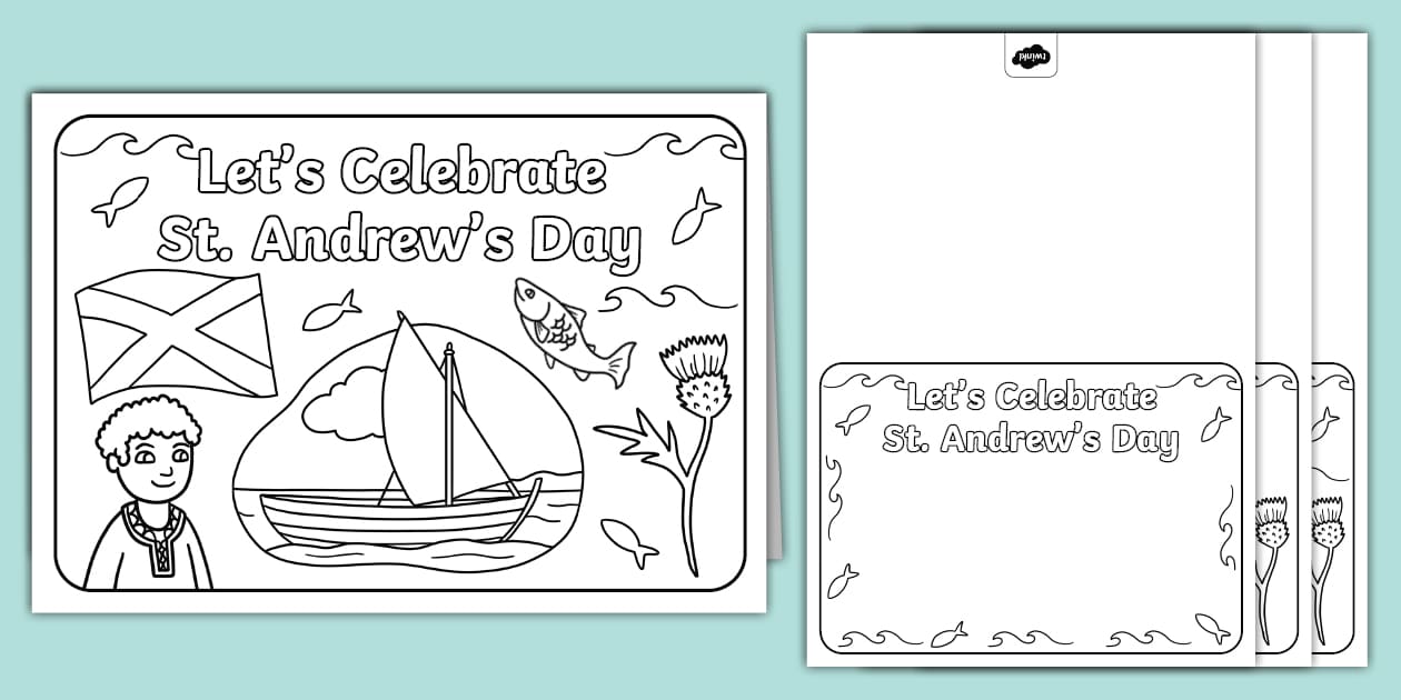 Let's Doodle a St. Andrew's Day Card Colouring Pages