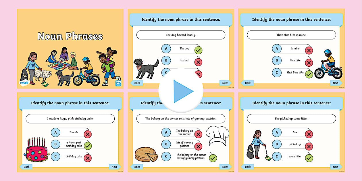 Noun Phrases PowerPoint Quiz (Teacher-Made) - Twinkl