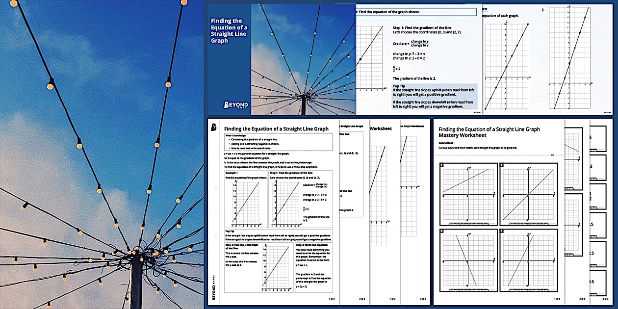 👉 Finding the Equation of a Straight Line Graph Resource Pack