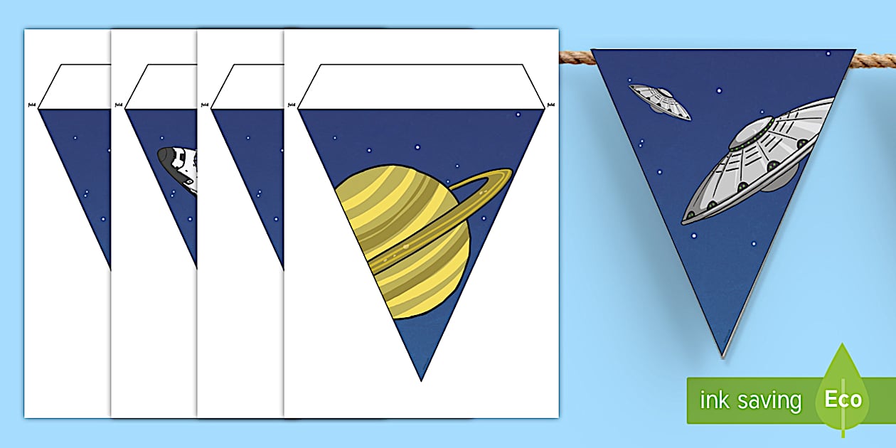 Space Themed Bunting (teacher made) - Twinkl