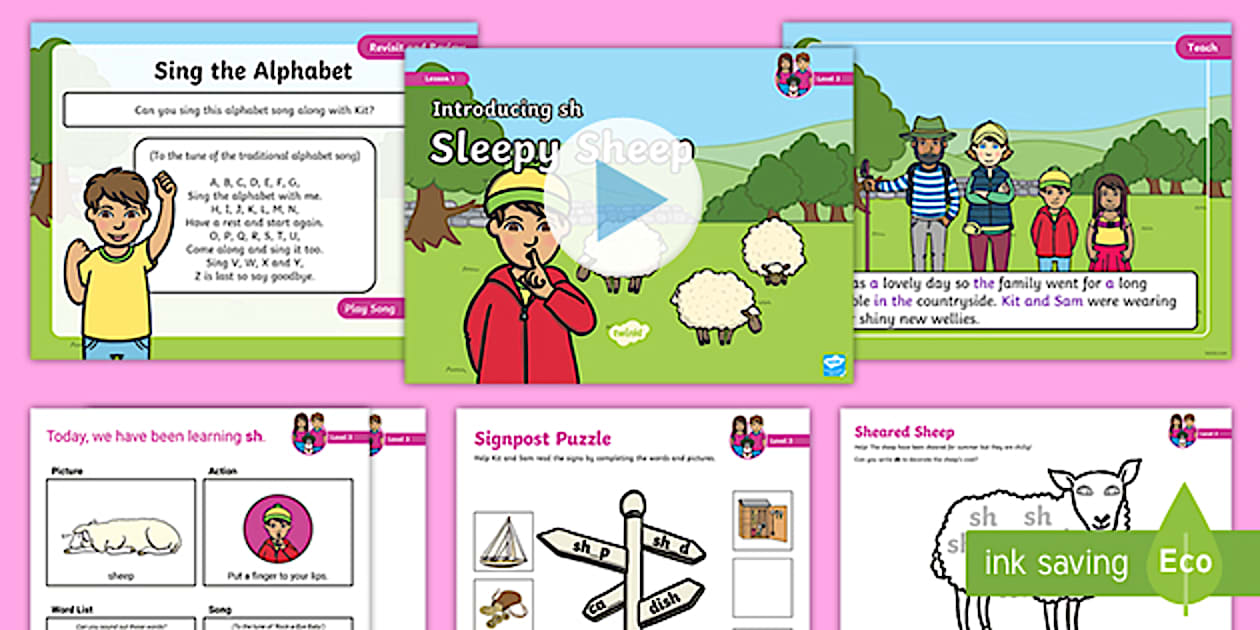 'sh' Phonics Lesson Pack - Level 3 Week 3 Lesson 1 - Twinkl