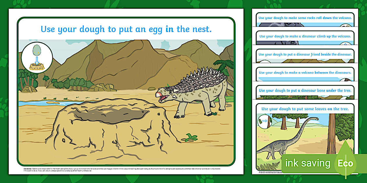 👉 Dinosaur-Themed Positional Language Modelling Dough Mats