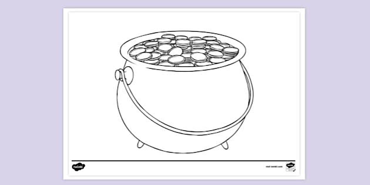Printable Pot of Gold Colouring Page | Colouring Sheets