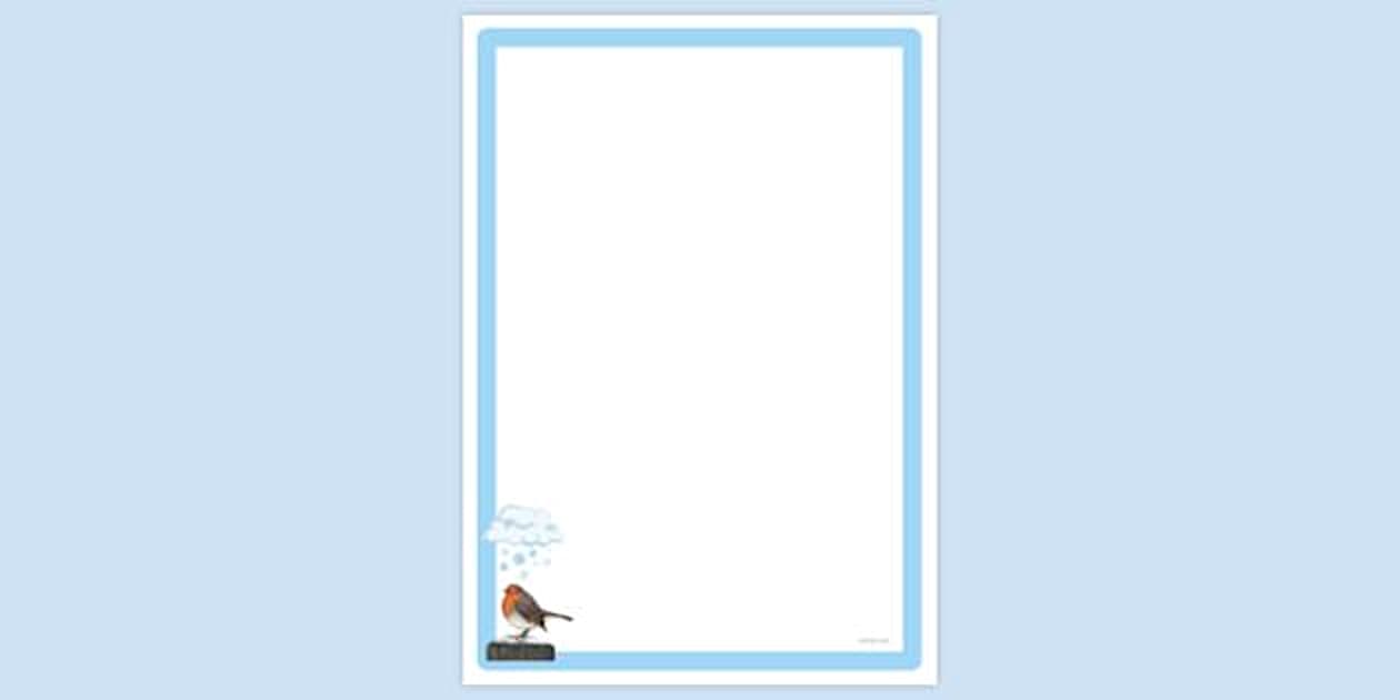 Simple Blank Bird in Winter Page Border | Twinkl - Twinkl