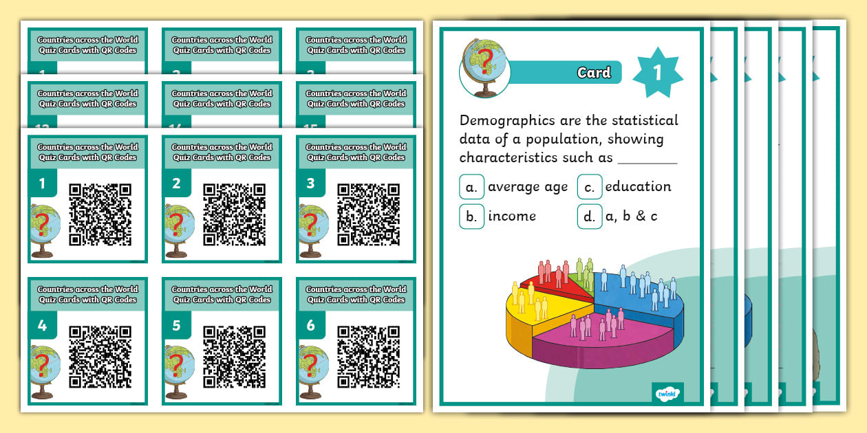 Countries across the World Quiz Cards with QR Codes - Twinkl