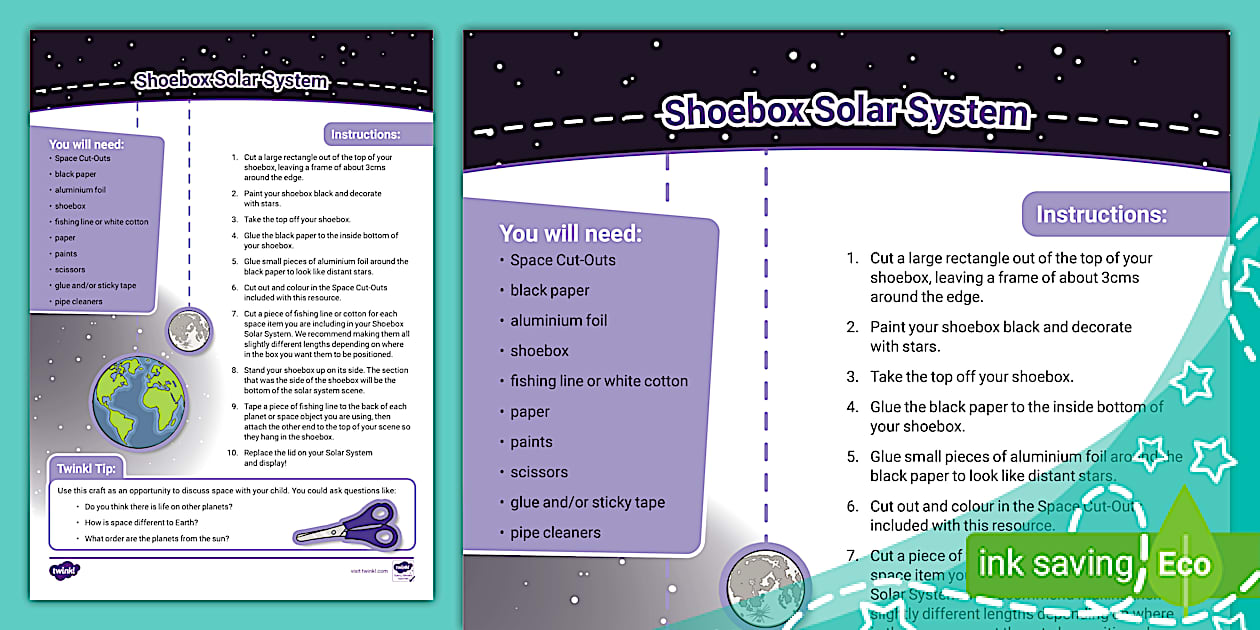 Shoebox Solar System Craft Activity (teacher made) - Twinkl