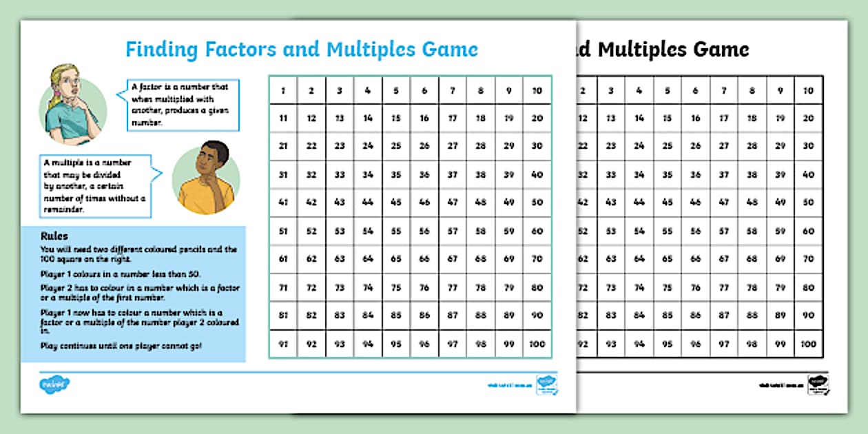 Finding Factors and Multiples Game (teacher made) - Twinkl