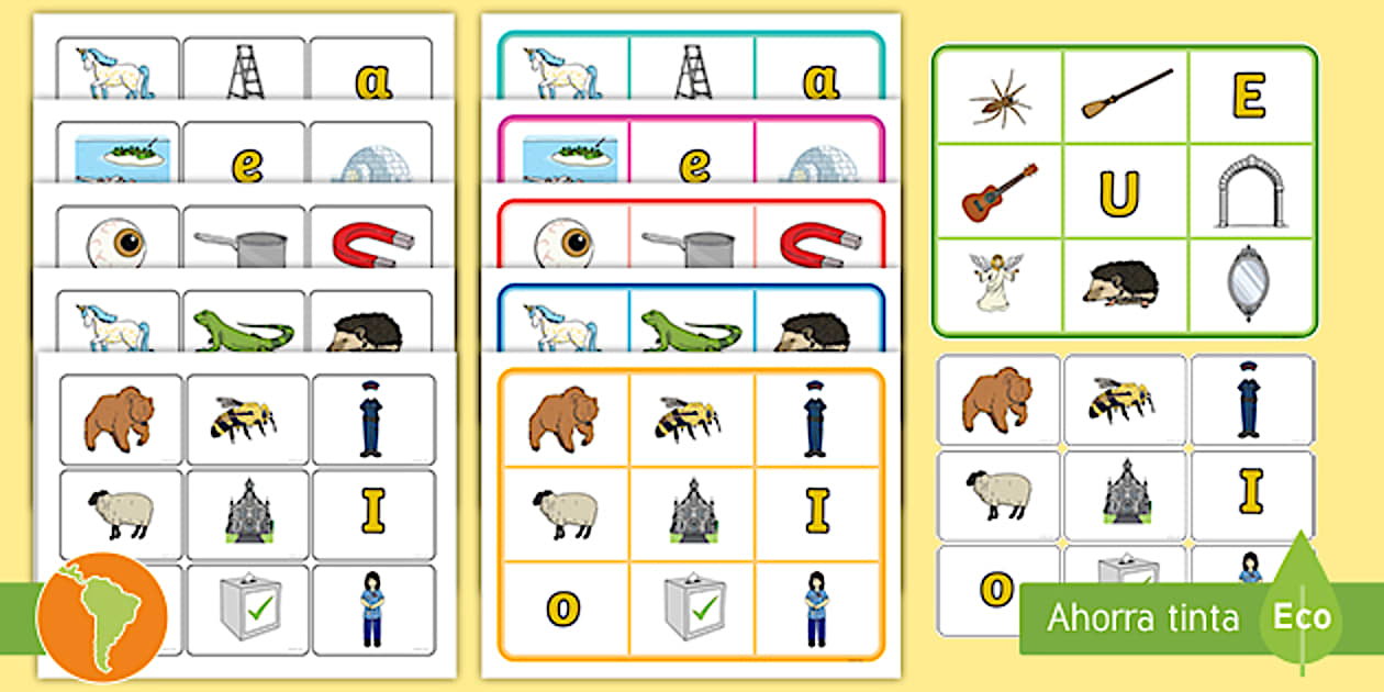 Lotería: Las vocales (teacher made) - Twinkl