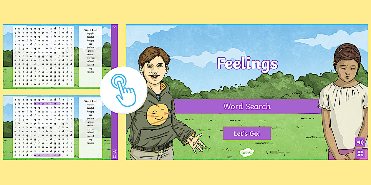 KS1 Feelings Interactive Word Search | Twinkl Go! - Twinkl