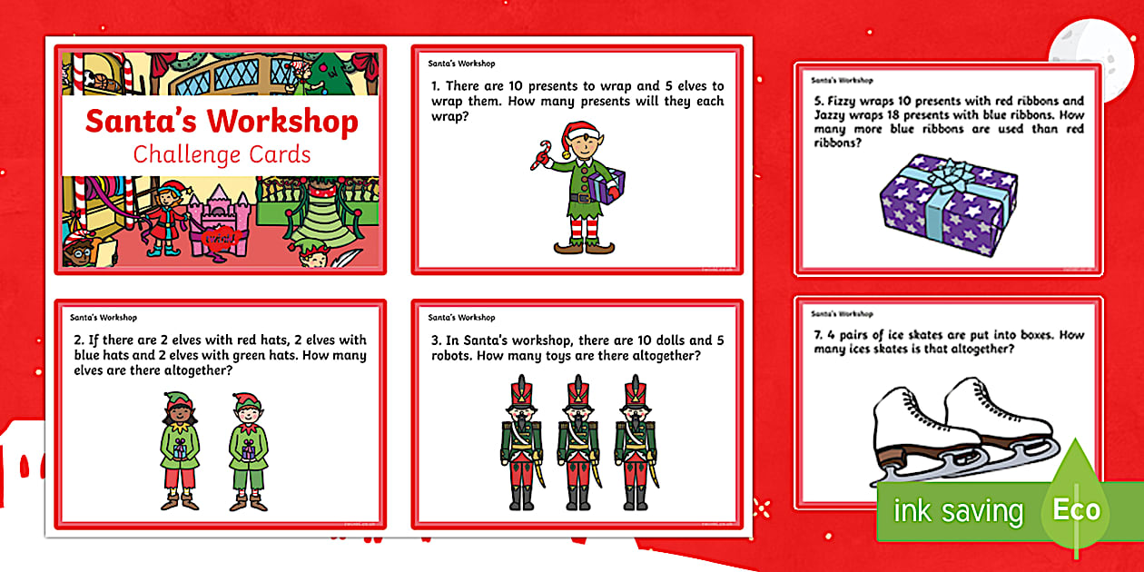 KS1 Santa's Workshop Challenge Cards (teacher made) - Twinkl
