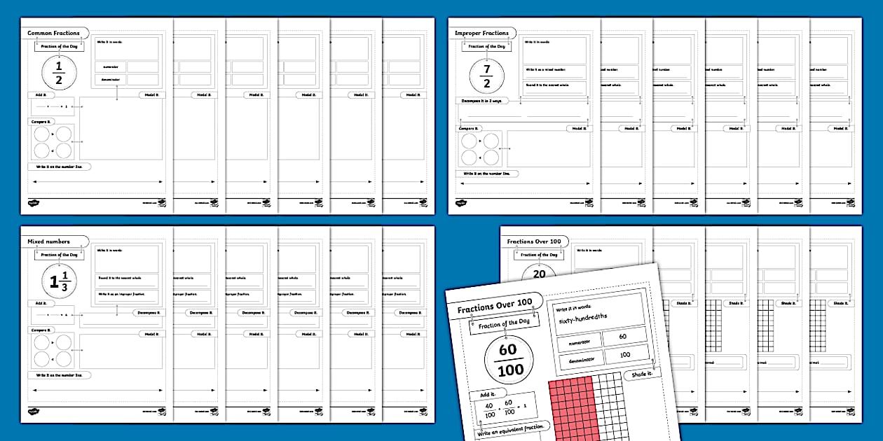 Fraction of the Day for 3rd-5th Grade (Teacher-Made)
