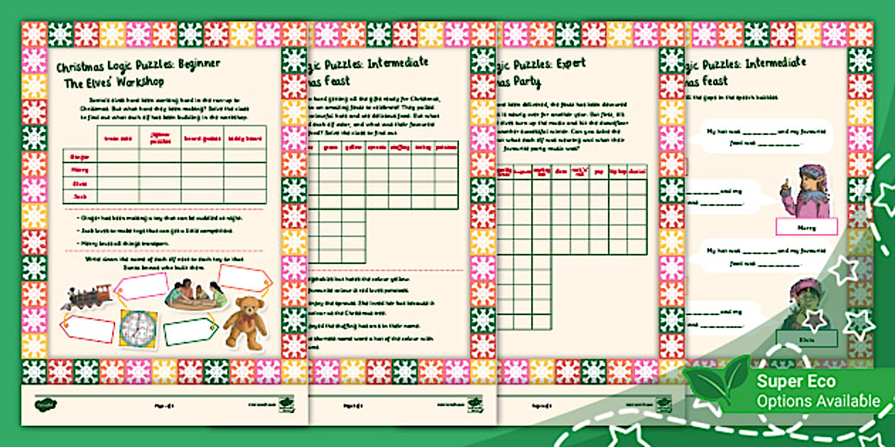 Christmas Logic Puzzles (Ages 7–11) (Teacher-Made)