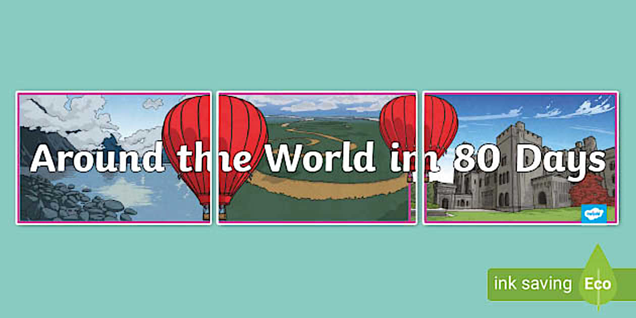 Around The World In 80 Days Display Banner - Twinkl