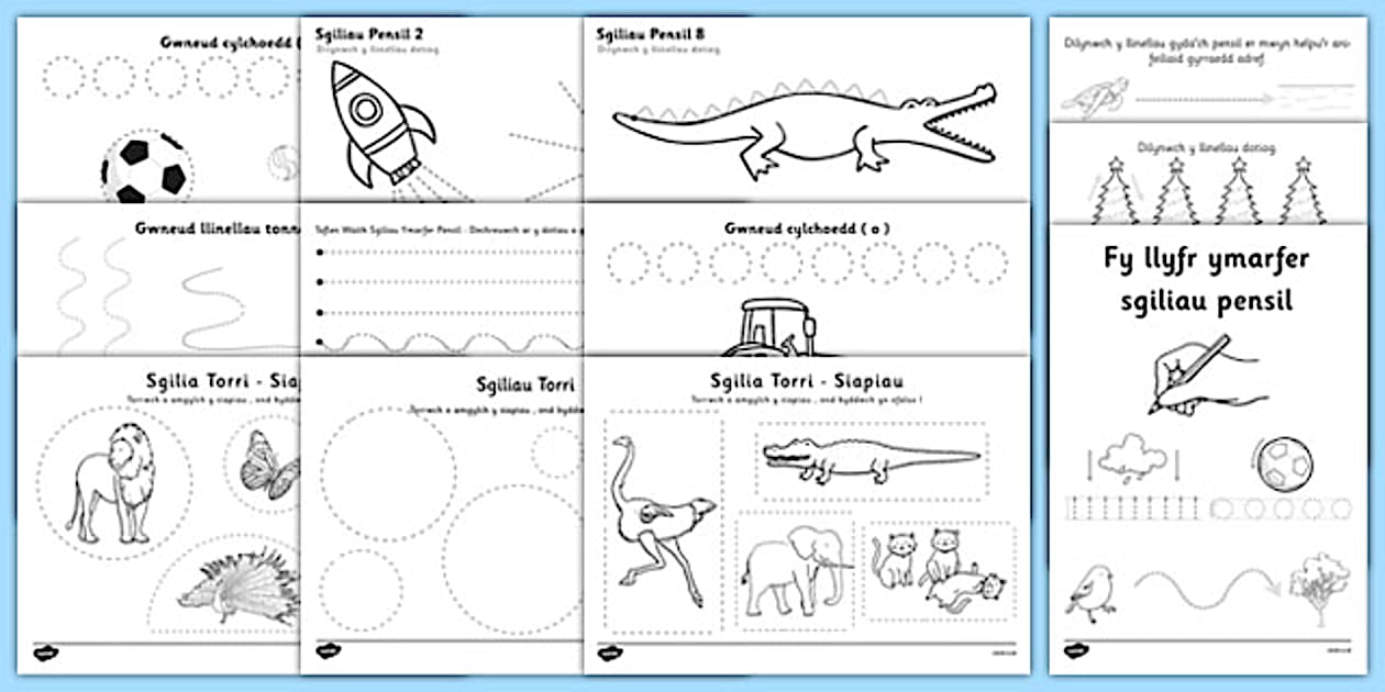 Pecyn adnoddau sgiliau pensil a thorri (teacher made)