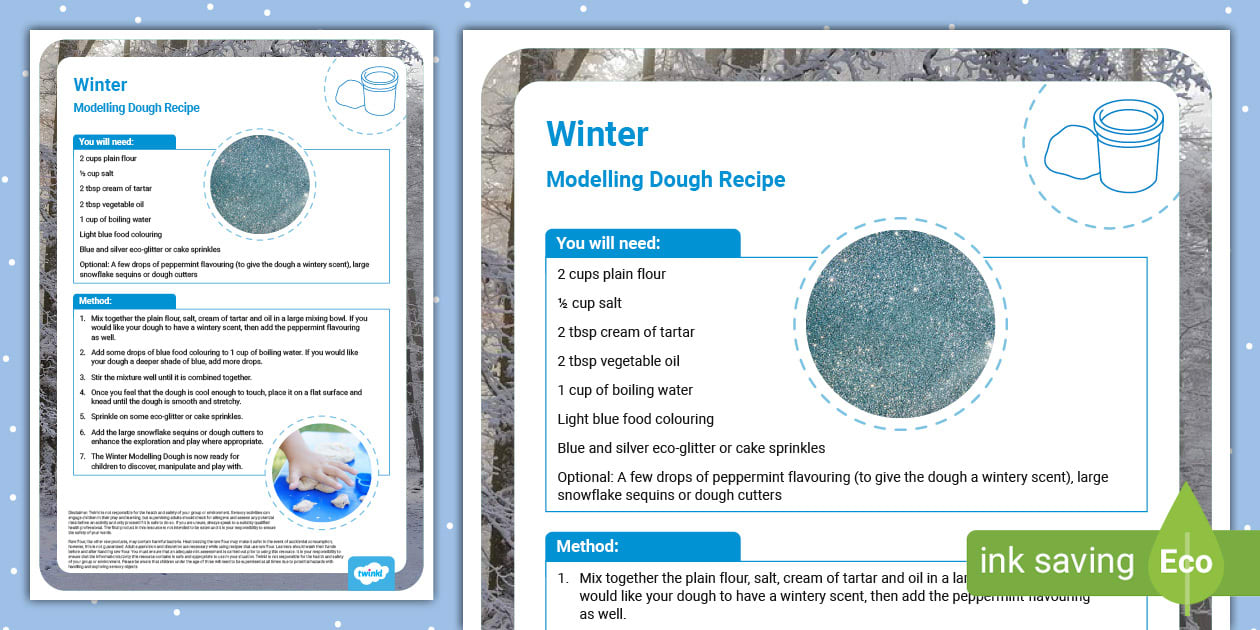 Winter Modelling Dough Recipe | Sensory | Twinkl - Twinkl