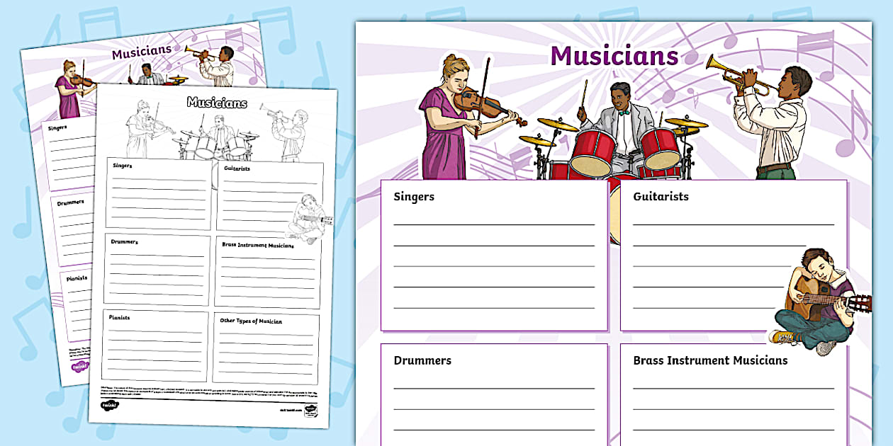 Musician Fact File Template (teacher made) - Twinkl