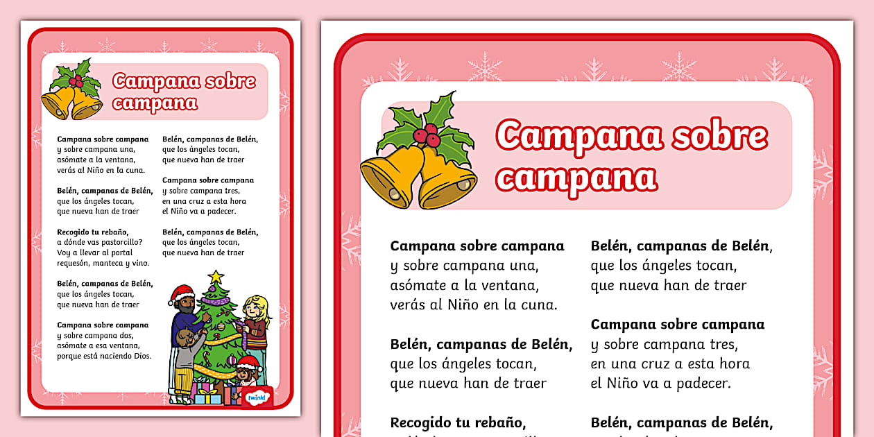 Letra: Campanas de belén para imprimir | Recursos Twinkl