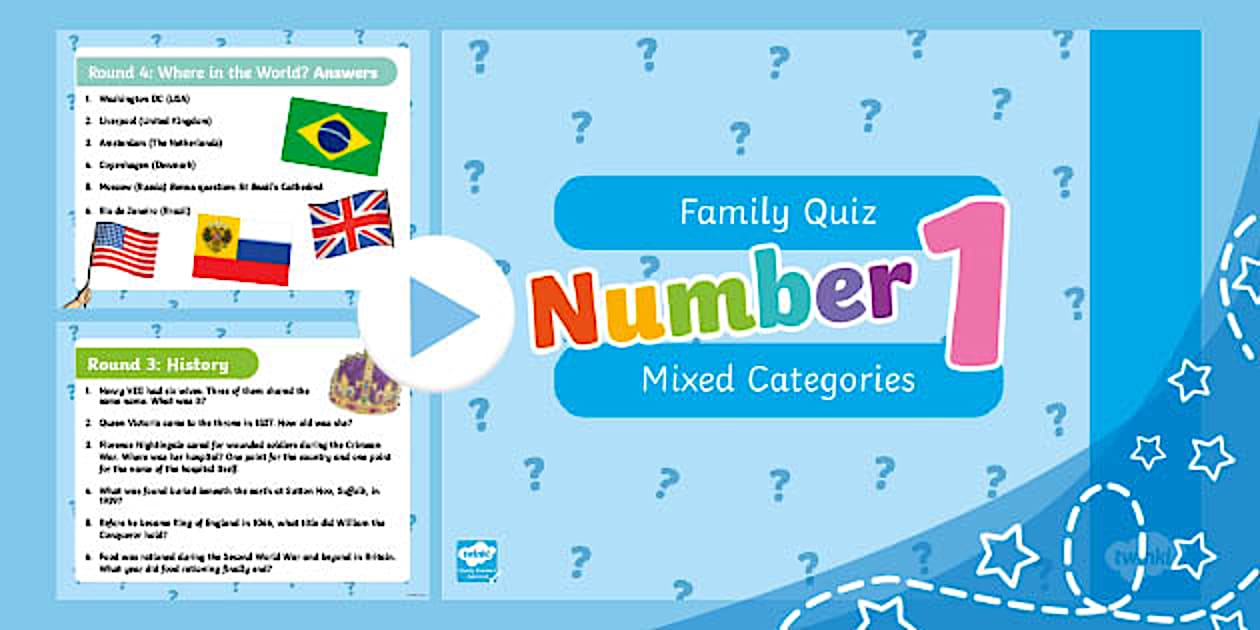 Family Quiz Number 1: Mixed Categories (teacher made)
