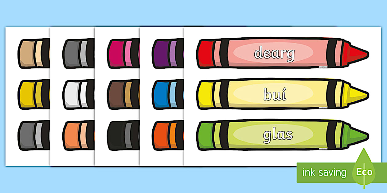 Postaer Taispeána A4: Dathanna ar Criáin (teacher made)