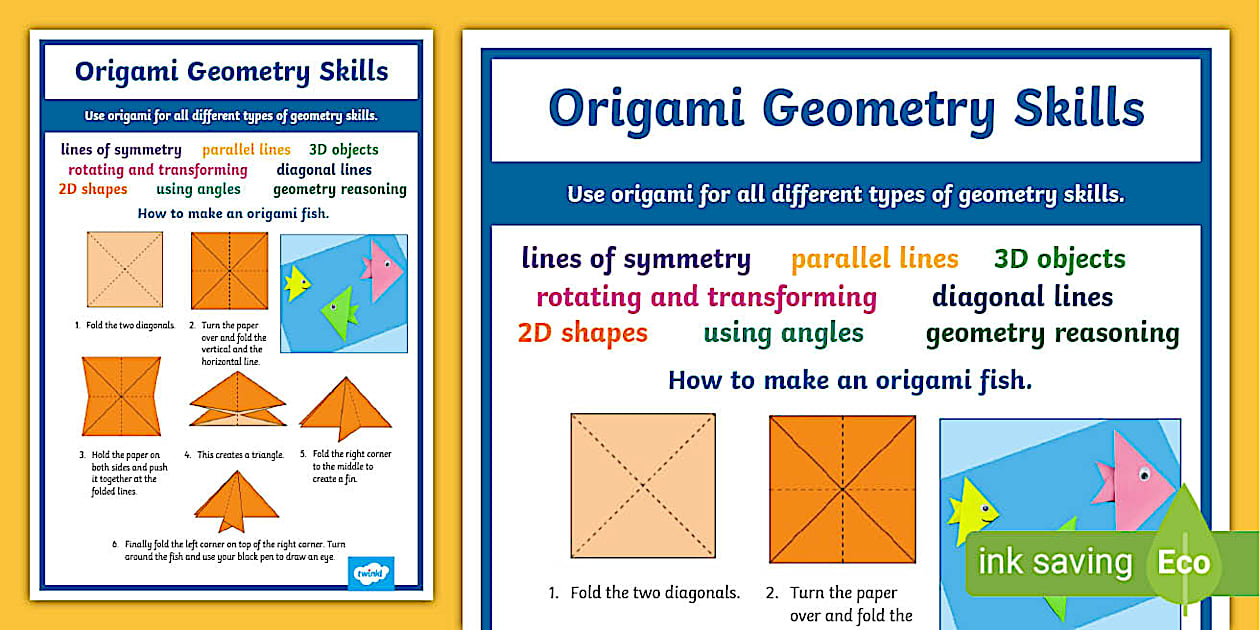 Origami Geometry Skills Display Poster (teacher made)