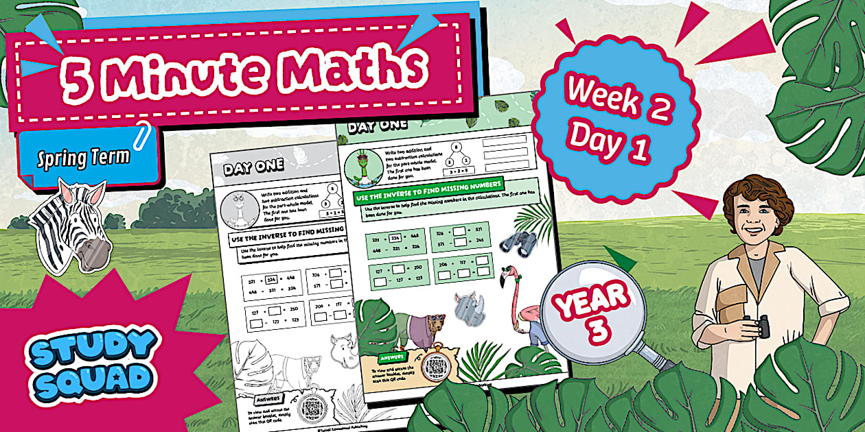 👉 Study Squad 5 Minute Maths - Year 3 Spring - Week 2 Day 1