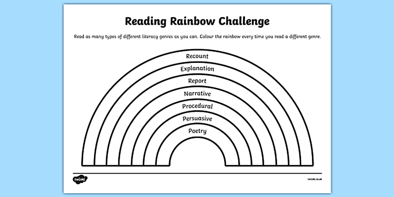 Reading Rainbow Challenge Worksheet / Worksheet, worksheet