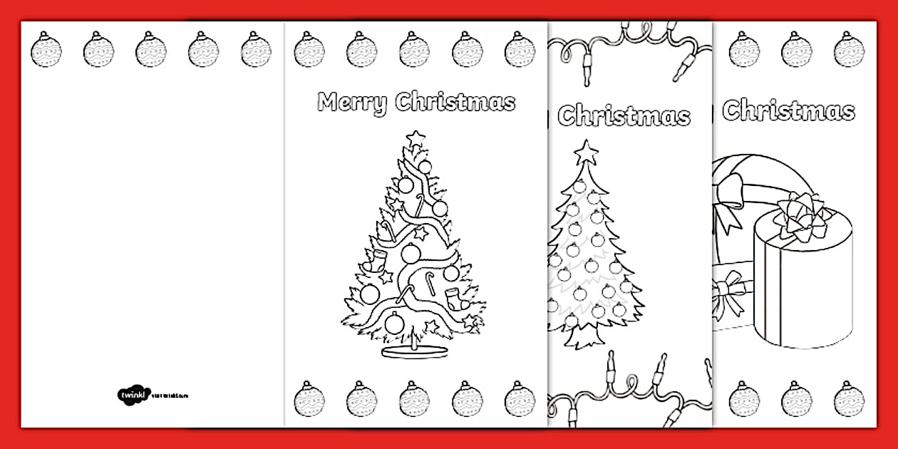 Christmas Coloring Cards - Merry Christmas (teacher made)