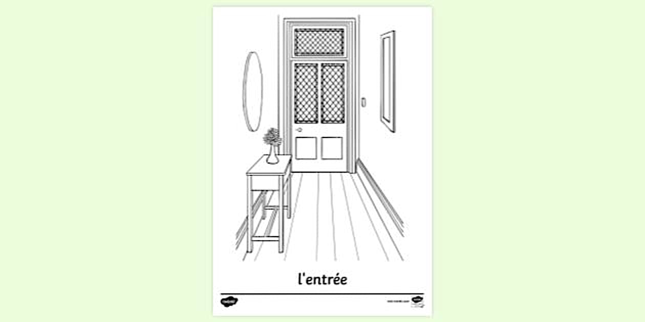 L'entrée Hall Colouring Sheet | Colouring Sheets - Twinkl