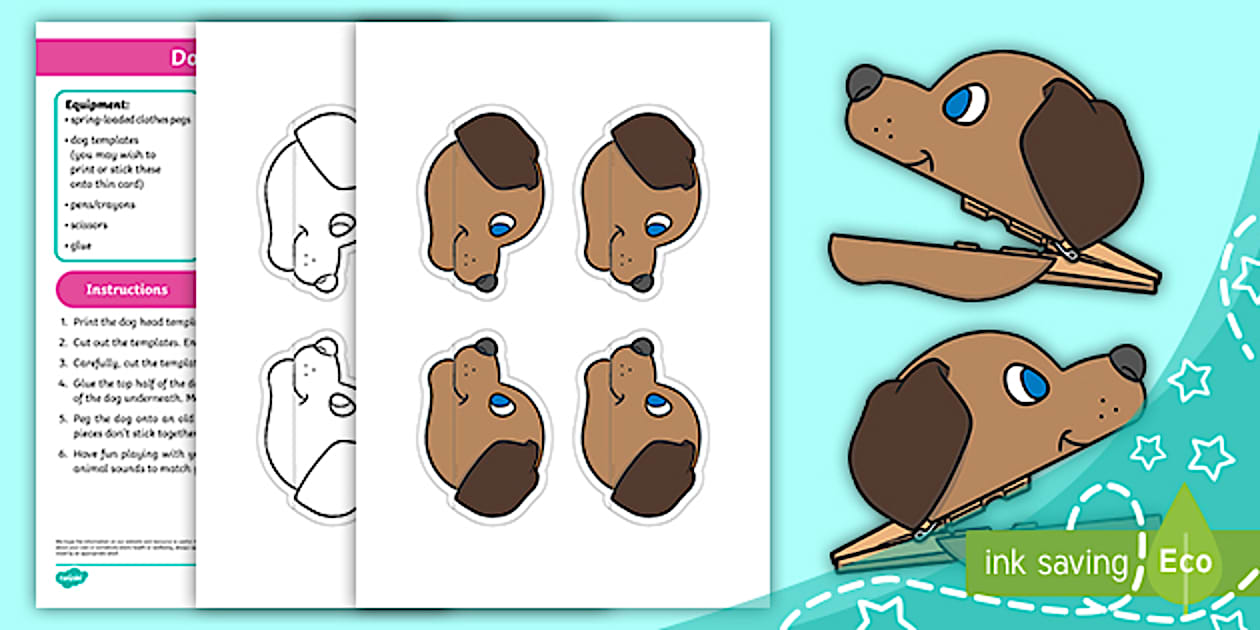 Dog Peg Craft Instructions (teacher made) - Twinkl